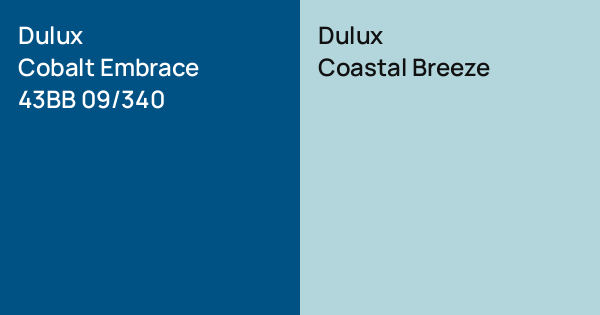 Dulux Cobalt Embrace vs. Dulux Coastal Breeze comparison