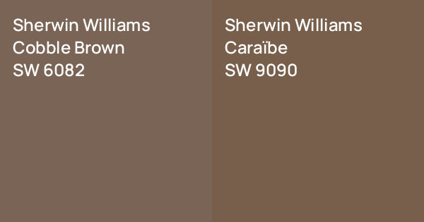 Sherwin Williams Cobble Brown vs. Sherwin Williams Caraïbe comparison