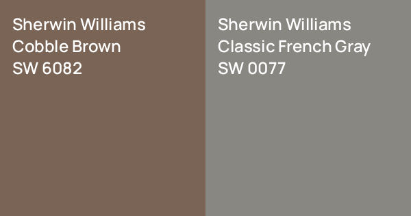 Sherwin Williams Cobble Brown vs. Sherwin Williams Classic French Gray ...