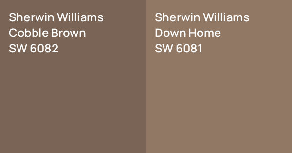 Sherwin Williams Cobble Brown vs. Sherwin Williams Down Home comparison