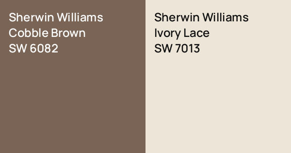 Sherwin Williams Cobble Brown vs. Sherwin Williams Ivory Lace comparison