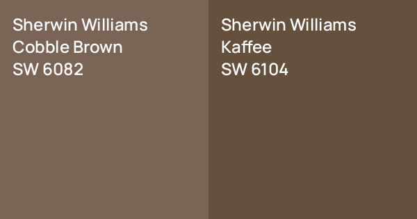 Sherwin Williams Cobble Brown vs. Sherwin Williams Kaffee comparison