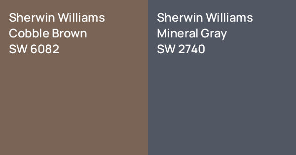 Sherwin Williams Cobble Brown vs. Sherwin Williams Mineral Gray comparison