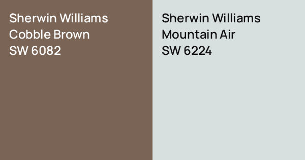 Sherwin Williams Cobble Brown vs. Sherwin Williams Mountain Air comparison