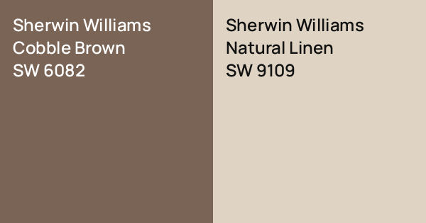 Sherwin Williams Cobble Brown vs. Sherwin Williams Natural Linen comparison