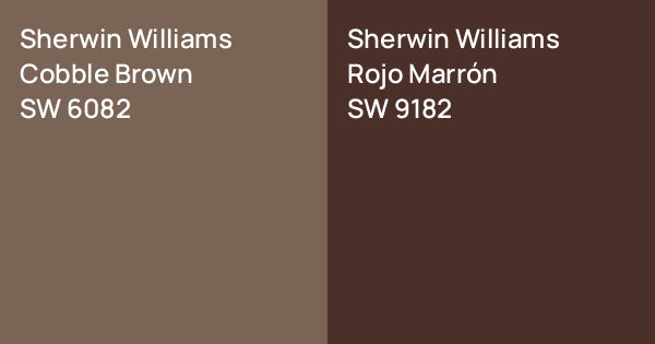 Sherwin Williams Cobble Brown vs. Sherwin Williams Rojo Marrón comparison