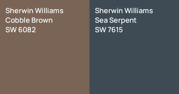 Sherwin Williams Cobble Brown vs. Sherwin Williams Sea Serpent comparison