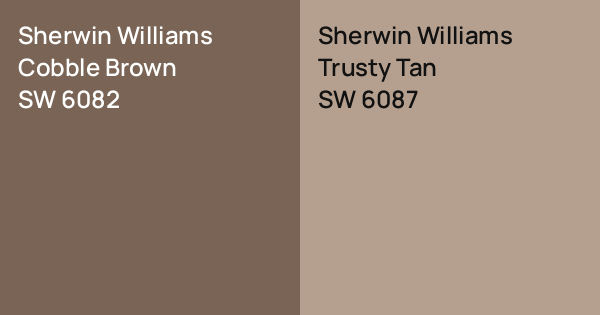 Sherwin Williams Cobble Brown vs. Sherwin Williams Trusty Tan comparison