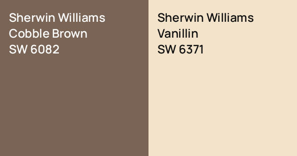 Sherwin Williams Cobble Brown vs. Sherwin Williams Vanillin comparison