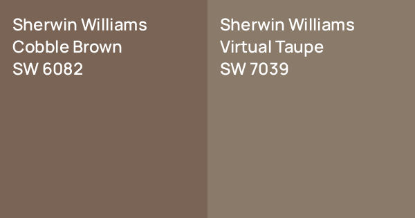 Sherwin Williams Cobble Brown vs. Sherwin Williams Virtual Taupe comparison