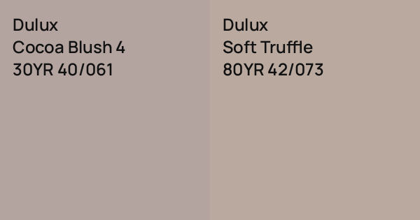 Dulux Cocoa Blush 4 vs. Dulux Soft Truffle comparison