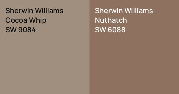 Sherwin Williams Cocoa Whip vs. Sherwin Williams Nuthatch comparison