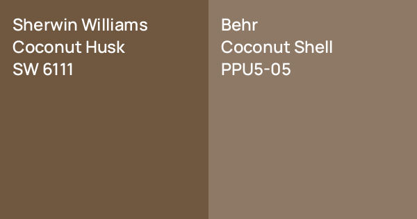 Sherwin Williams Coconut Husk vs. Behr Coconut Shell comparison