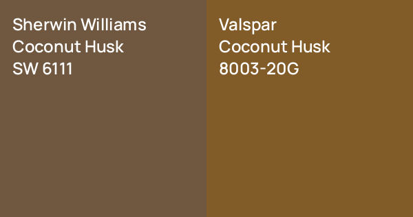 Sherwin Williams Coconut Husk vs. Valspar Coconut Husk comparison