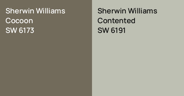 Sherwin Williams Cocoon vs. Sherwin Williams Contented comparison