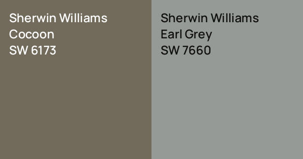 Sherwin Williams Cocoon vs. Sherwin Williams Earl Grey comparison
