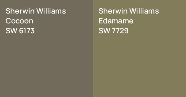 Sherwin Williams Cocoon vs. Sherwin Williams Edamame comparison