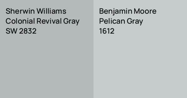 Sherwin Williams Colonial Revival Gray vs. Benjamin Moore Pelican Gray ...