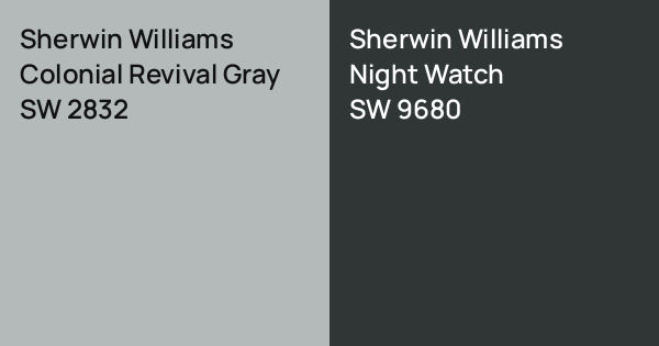Sherwin Williams Colonial Revival Gray vs. Sherwin Williams Night Watch ...