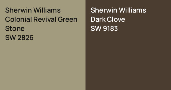 Sherwin Williams Colonial Revival Green Stone vs. Sherwin Williams Dark ...