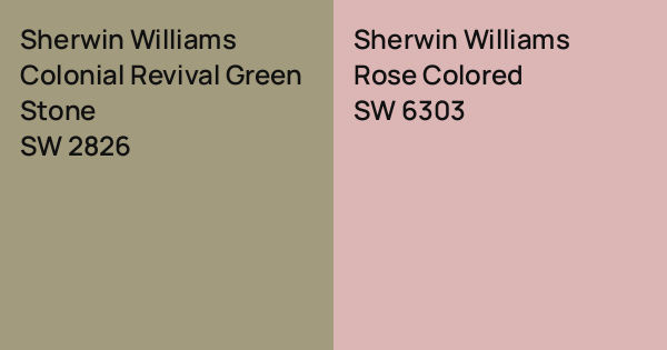 Sherwin Williams Colonial Revival Green Stone vs. Sherwin Williams Rose ...