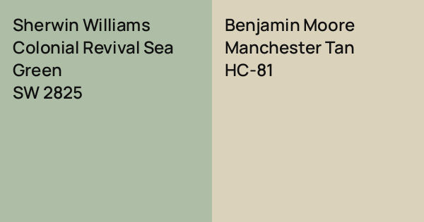Sherwin Williams Colonial Revival Sea Green vs. Benjamin Moore ...