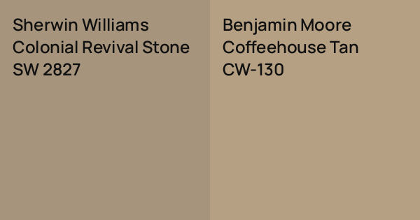 Sherwin Williams Colonial Revival Stone vs. Benjamin Moore Coffeehouse ...