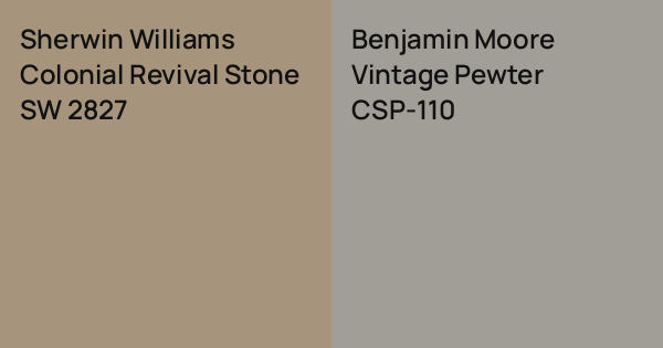 Sherwin Williams Colonial Revival Stone vs. Benjamin Moore Vintage ...