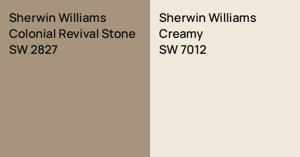 Sherwin Williams Colonial Revival Stone vs. Sherwin Williams Creamy ...