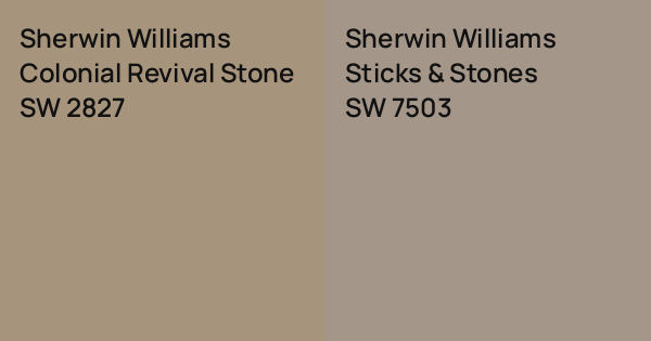 Sherwin Williams Colonial Revival Stone vs. Sherwin Williams Sticks ...