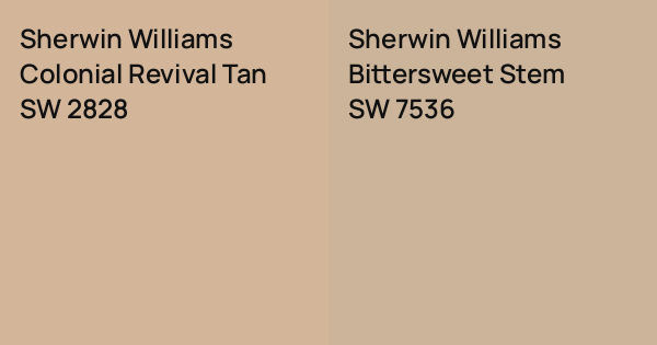 Sherwin Williams Colonial Revival Tan vs. Sherwin Williams Bittersweet ...