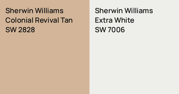 Sherwin Williams Colonial Revival Tan vs. Sherwin Williams Extra White ...