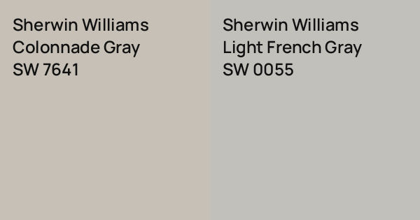 Sherwin Williams Colonnade Gray vs. Sherwin Williams Light French Gray ...