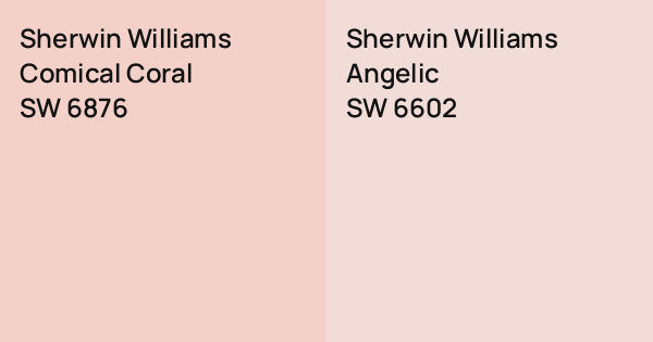 Sherwin Williams Comical Coral vs. Sherwin Williams Angelic comparison