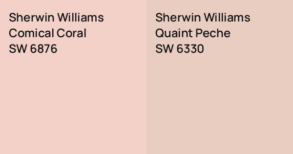 Sherwin Williams Comical Coral vs. Sherwin Williams Quaint Peche comparison