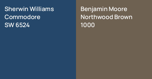 Sherwin Williams Commodore vs. Benjamin Moore Northwood Brown comparison