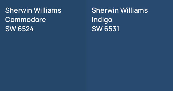 Sherwin Williams Commodore vs. Sherwin Williams Indigo comparison