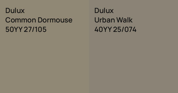 Dulux Common Dormouse vs. Dulux Urban Walk comparison