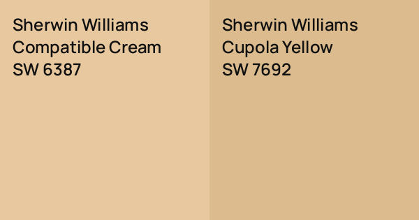 Sherwin Williams Compatible Cream vs. Sherwin Williams Cupola Yellow ...