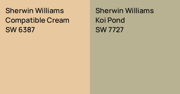Sherwin Williams Compatible Cream vs. Sherwin Williams Koi Pond comparison