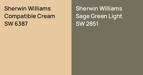 Sherwin Williams Compatible Cream vs. Sherwin Williams Sage Green Light ...