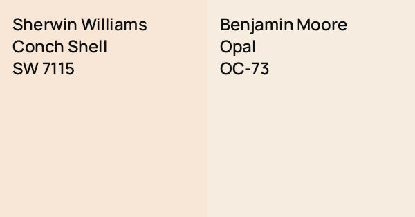 Sherwin Williams Conch Shell vs. Benjamin Moore Opal comparison