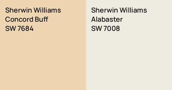 Sherwin Williams Concord Buff vs. Sherwin Williams Alabaster comparison