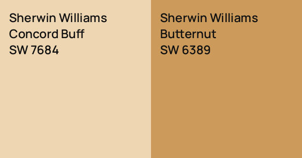 Sherwin Williams Concord Buff vs. Sherwin Williams Butternut comparison