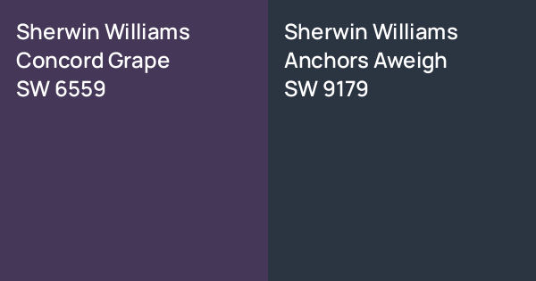 Sherwin Williams Concord Grape vs. Sherwin Williams Anchors Aweigh ...