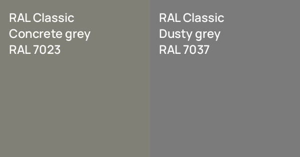 RAL Classic Concrete grey vs. RAL Classic Dusty grey comparison