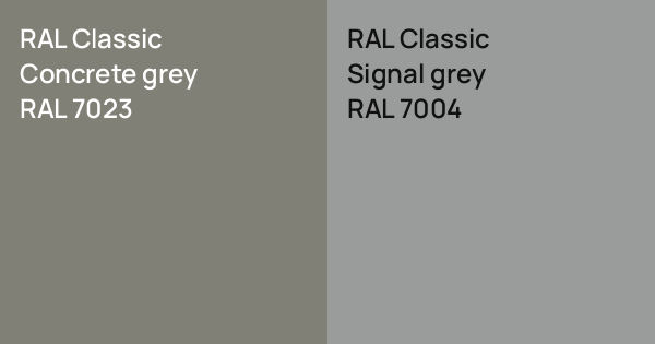 RAL Classic Concrete grey vs. RAL Classic Signal grey comparison