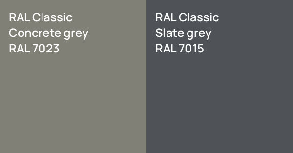 RAL Classic Concrete grey vs. RAL Classic Slate grey comparison