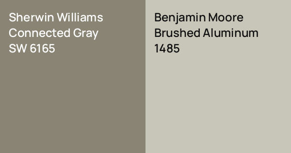 Sherwin Williams Connected Gray vs. Benjamin Moore Brushed Aluminum ...