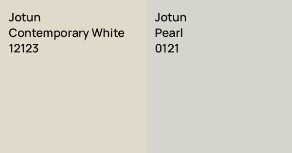 Jotun Contemporary White vs. Jotun Pearl comparison